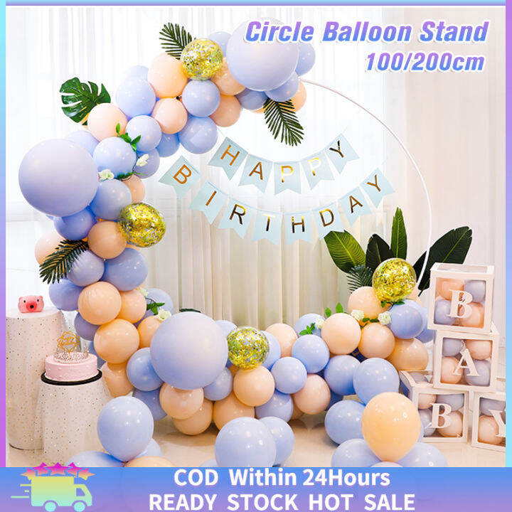 [Fast Delivery] 100/200 cm Circle Balloon Arch Stand Round Balloon ...
