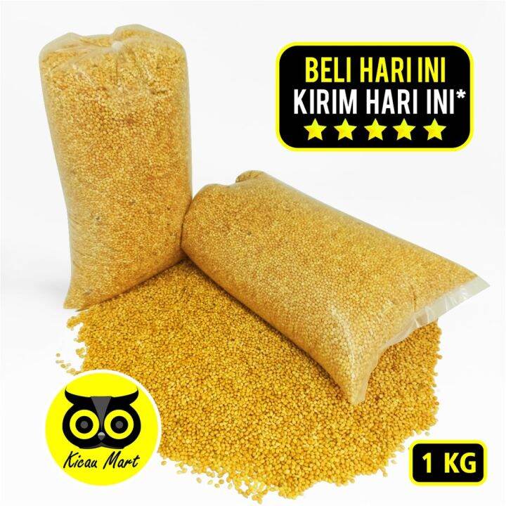 PAKAN MILET KUNING IMPORT GRADE A SEMPATI 1 KG YELLOW SEED SHORTIRAN ...