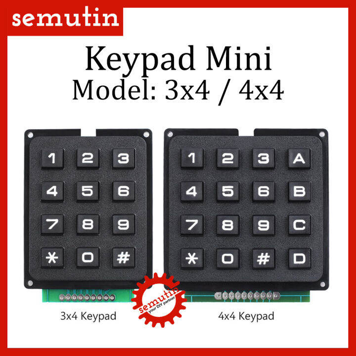 Keypad Mini 3x4 4x4 / Keyboard Pertamini Numeric POM Matrix Matriks 16 ...