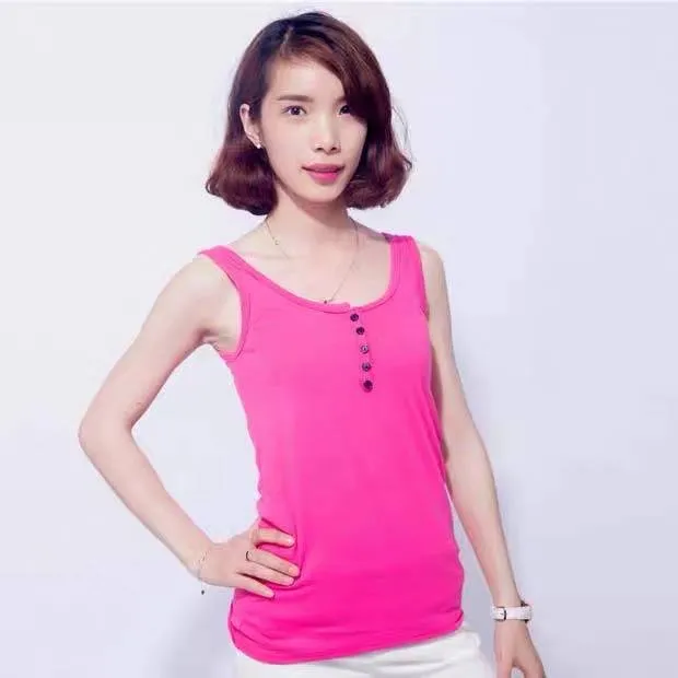 RM spandex cotton sleeveless button sando for women | Lazada PH