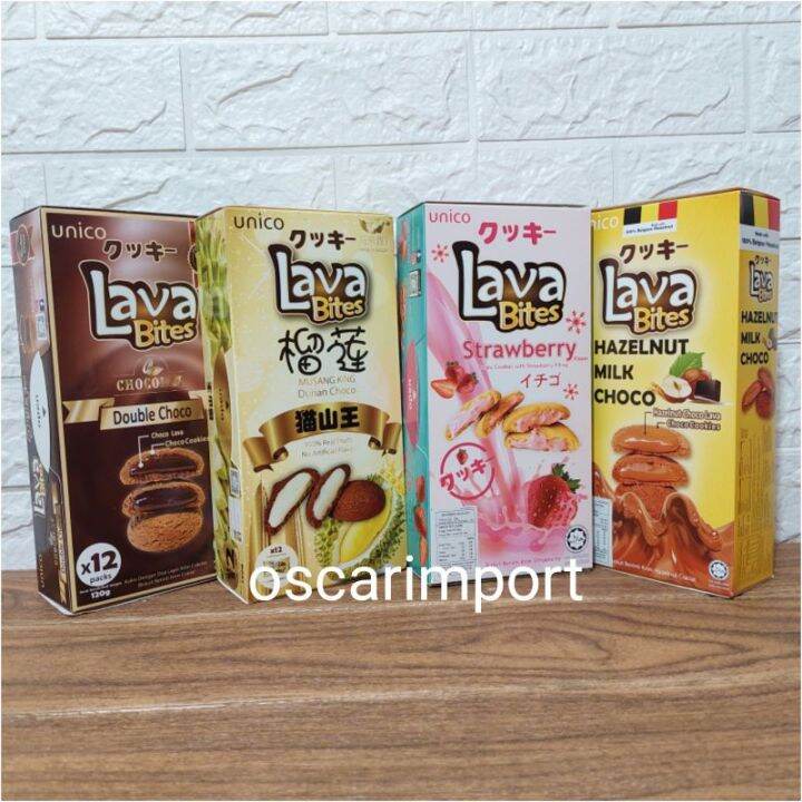 Lava Bites Crispy Cookies with Lava Filling kemasan box isi 12's Halal ...