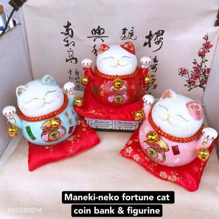 maneki-neko fortune money cat coin bank or figurine | Lazada PH