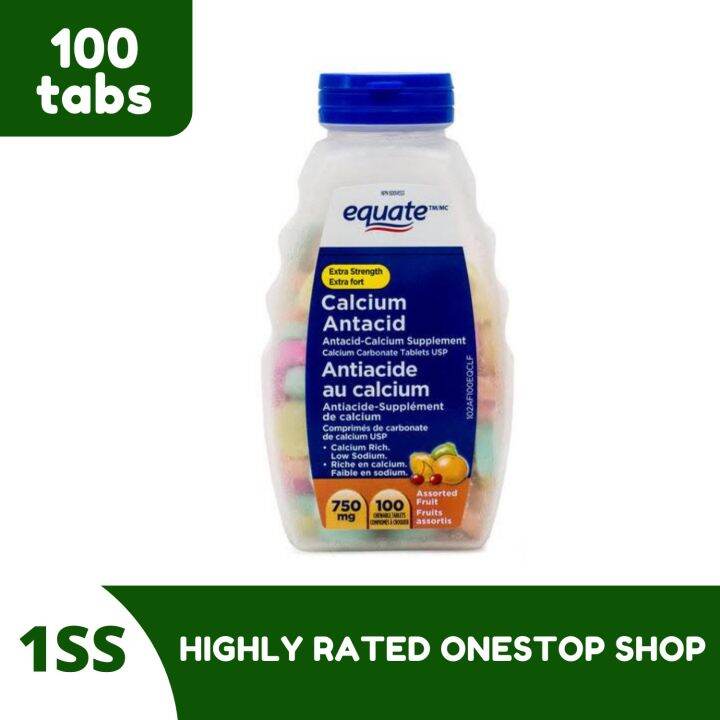 Equate Extra Strength Calcium Antacid – Assorted Fruit, Antacid-Calcium ...