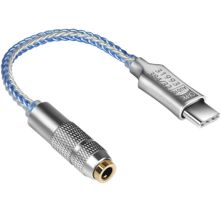 Conexant CX31993 USB Type C Earbuds DAC Headphone Amp Blue with 3.5mm Output SNR128dB PCM 32b ...