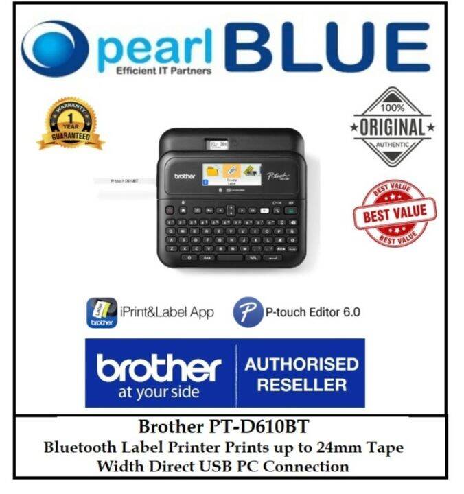 Brother PT-D610BT PTD610 D610 Desktop Bluetooth and PC Connectable ...