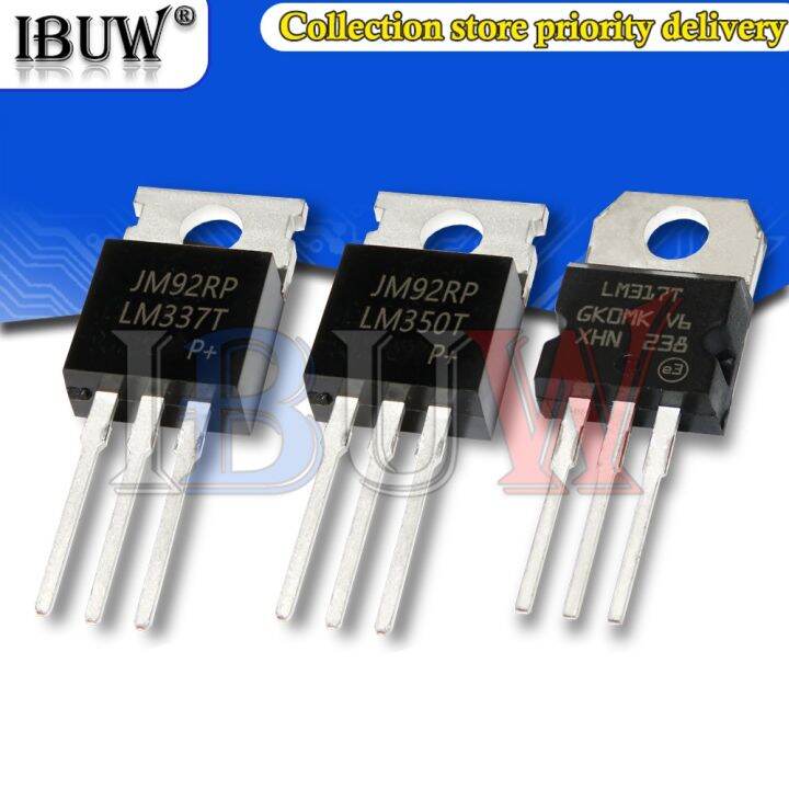 10ชิ้น LM317T LM337T LM338T LM350T LM317 LM337 LM338ที่ TO220 LM350ไปยัง-220ทรานซิสเตอร์ ...