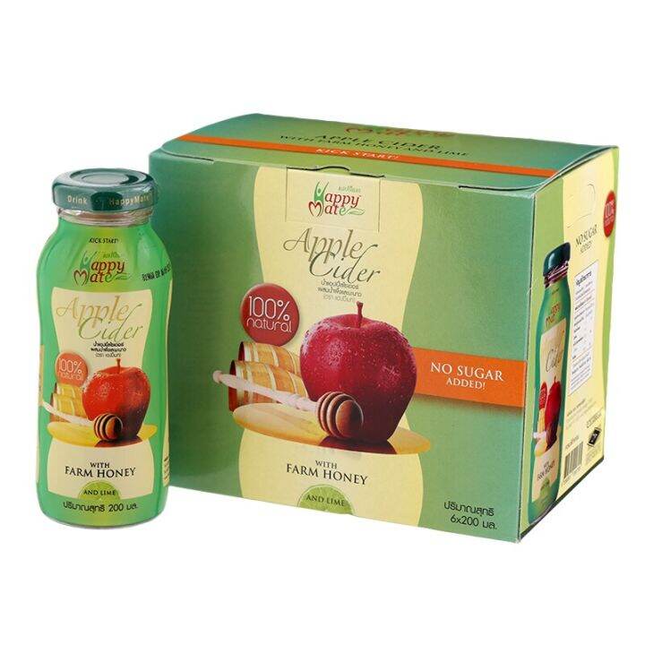 ส่งฟรี ส่งตรงจากร้านไทย Happy Mate Organic Apple Cider with Farm Honey ...