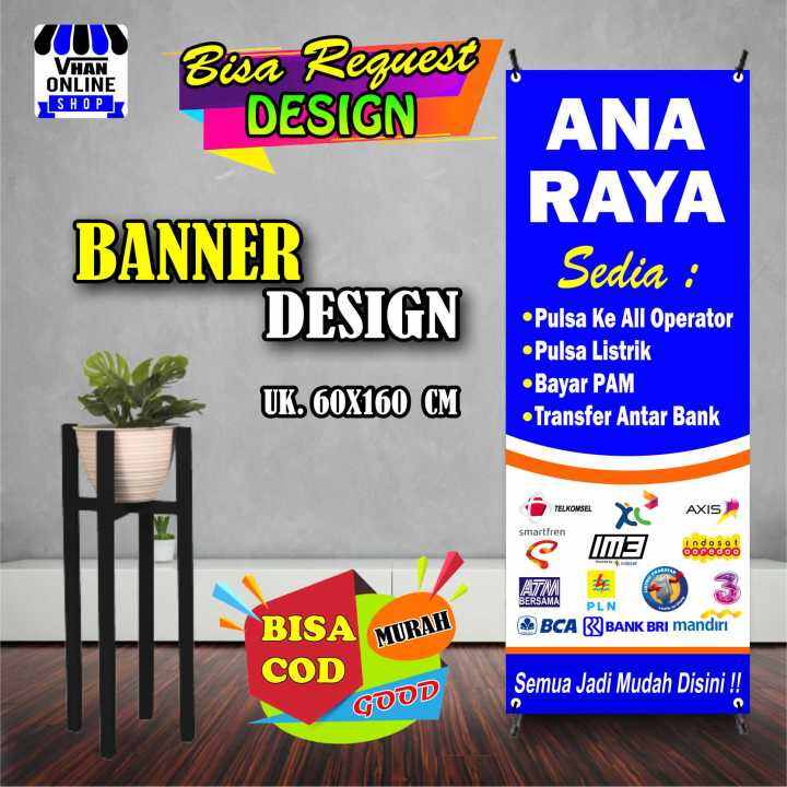 Spanduk Banner Jualan Pulsa, Konter, Agen Bank Keren, Murah | Lazada ...