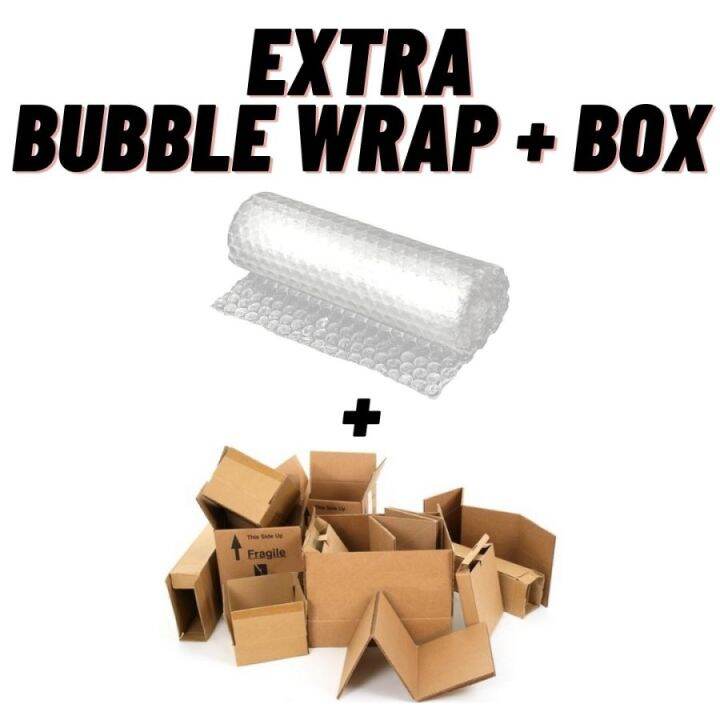 EXTRA BUBBLE WRAP + BOX/KARDUS untuk perlidungan lebih pada paket anda ...