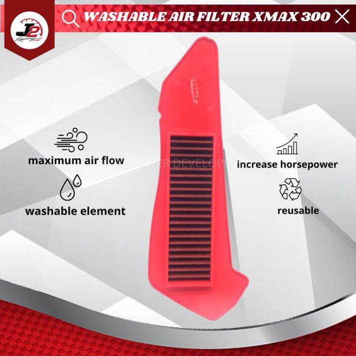 MOTORCYCLE J2 RACING HIRC WASHABLE AIR FILTER XMAX 300 | Lazada PH