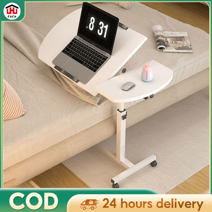 Adjustable Bedside Laptop Table Sofa Side Table With Wheels Portable ...