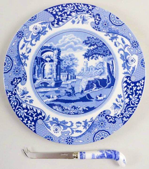 Spode Blue Italian / Cheese Plate with Knife / ORIGINAL! | Lazada PH
