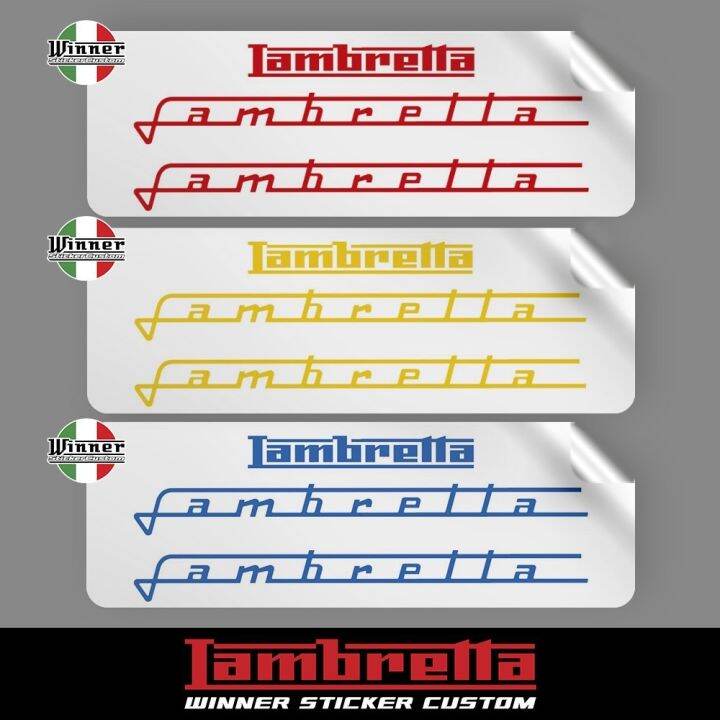 สติ๊กเกอร์ Lambretta Logo (Vintage) 3M สะท้อนแสง (โลโก้ฝาข้าง+ฝาแคร้ง ...