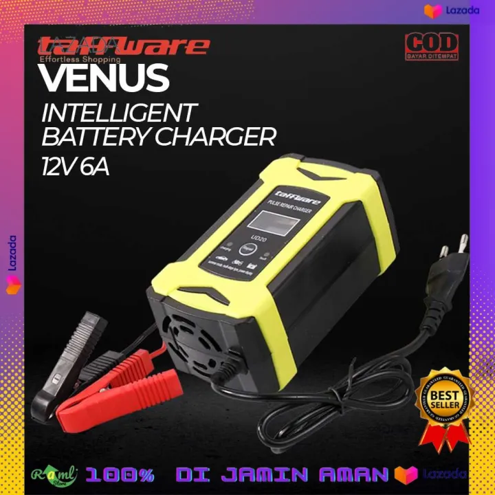 cas aki dan motor 12V 6A / alat pengisi daya aki / smart charger mobil ...