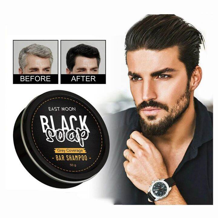 BEARD AND HAIR DARKENING SOAP Bar Shampoo Hair Darkening Black Soap for ...