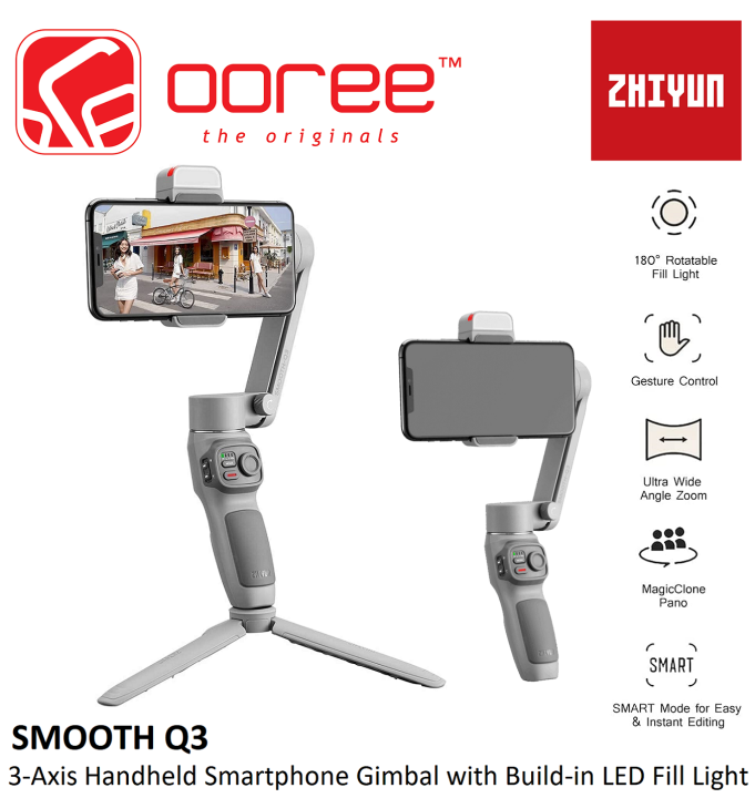 ZHIYUN SMOOTH Q3 3-AXIS SMARTPHONE HANDHELD GIMBAL STABILIZER (STANDARD / COMBO) WITH ONE BUTTON ...