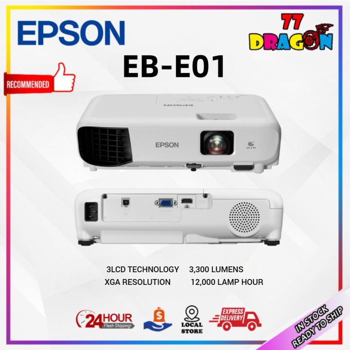 EPSON EB-E01 EB E01 XGA 3LCD PROJECTOR INCLUDE HDMI CABLE | Lazada