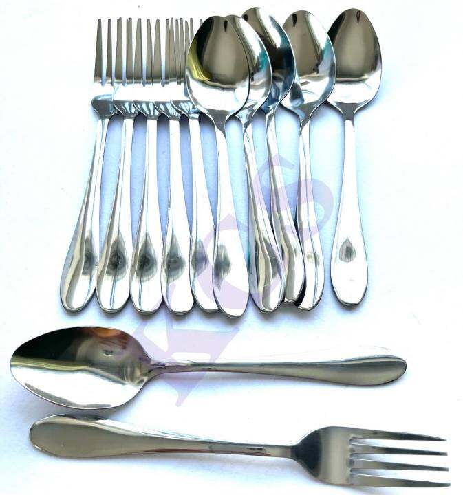 Stainless Steel Extra-Large Dinner Spoons 6pcs spoon / 6pcs fork ...