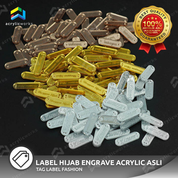 Label Hijab Acrylic / Label Akrilik / Label Brand Akrilik Custom per ...