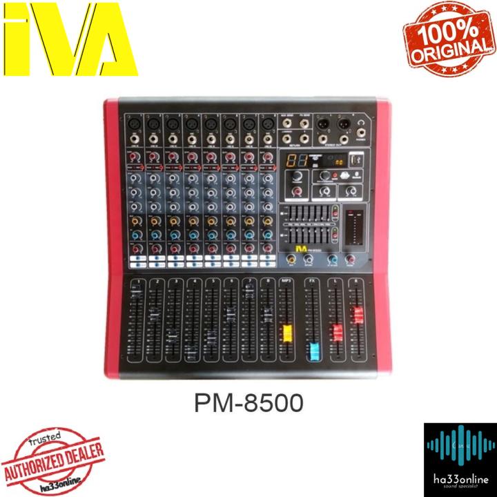 IVA PM8500 2 x 500W TRUE POWER 8 CHANNEL POWER MIXER c/w USB RECORDER+PLAYBACK & BLUETOOTH | Lazada