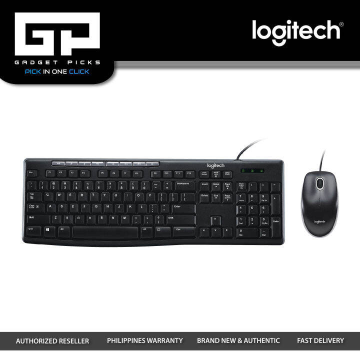 Logitech MK200 Corded Media Keyboard and Ambidextrous Mouse Plug-and ...