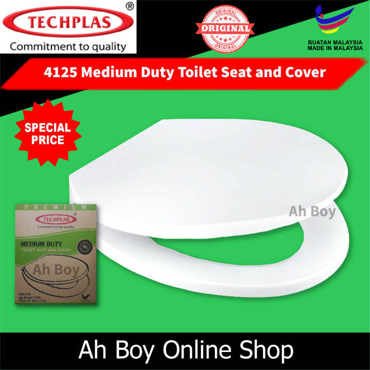 TECHPLAS Toilet Seat Cover White 4127 Soft Close / 4125 Medium Duty ...