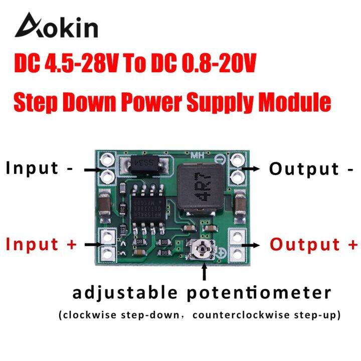 Ultra Small Mini DC DC Step Down Power Supply Module 3A Adjustable Buck ...