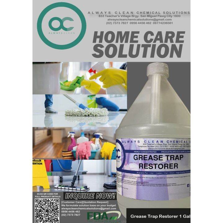 Grease Trap Restorer 1 Gallon Grease Trap Cleaner Dissolves Oil Tar