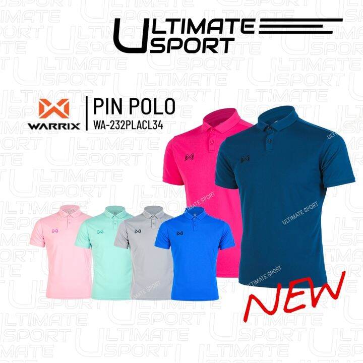 ใหม่ล่าสุด!! WARRIX รุ่น PIN เสื้อโปโลวอริกซ์สีล้วน (WA-232PLACL34) สีพาสเทล น้ำเงิน/กรมท่า/ชมพู ...