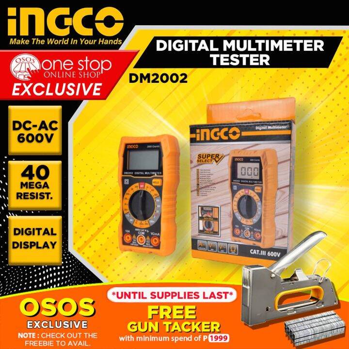 INGCO Digital Multimeter Tester Multi Tester for Electrical Tools CAT ...