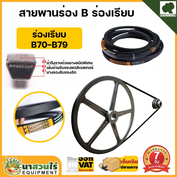 สายพาน HAMMERA แท้100% ร่อง B70 B71 B72 B73 B74 B75 B76 B77 B78 B79 สายพานร่อง สายพานการเกษตร ...
