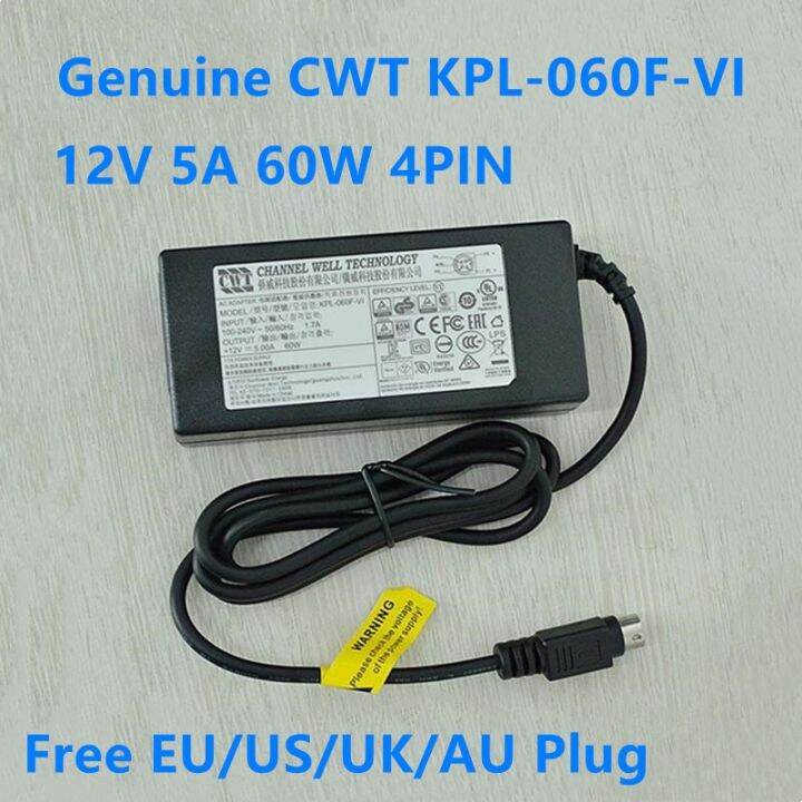 Genuine CWT KPL 060F VI 12V 5A 4PIN 60W AC Adapter Charger For ...