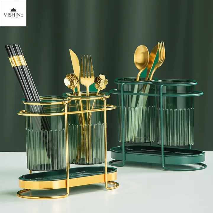Light Luxury Utensil Storage Spoon Fork Rack Chopsticks Rack Bucket ...