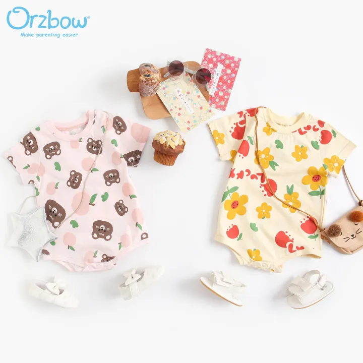 Orzbow รอมเปอร์เด็กผู้หญิงแรกเกิดเสื้อผ้าฤดูร้อน0-18เดือนทารกดอกไม้ลาย ...