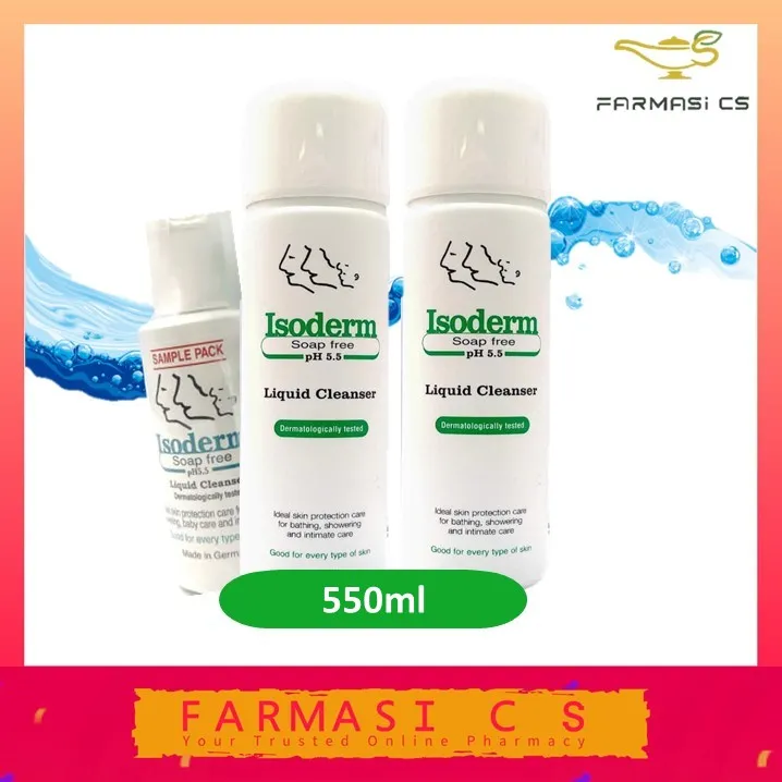 Isoderm Soap Free pH 5.5 Liquid Cleanser 250ml x 2 Bottles + 50ml EXP ...