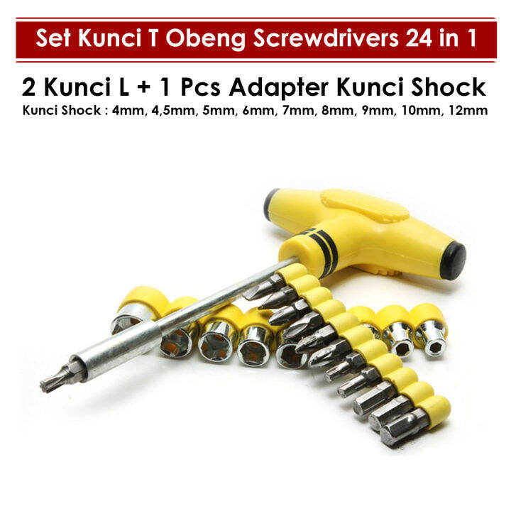 Obeng T Kunci Sock T Plus Palu 24 In 1 Screwdriver Tools KIT Socket Set ...