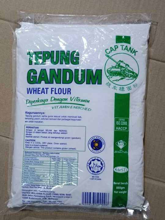 Tepung Gandum (Wheat Flour) 850g (Cap Tank, Cap Rose dan Cap GPS) | Lazada