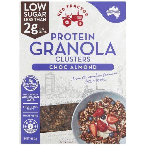 Red Tractor Protein Granola Clusters Choc Almond, Low Sugar, Coles ...