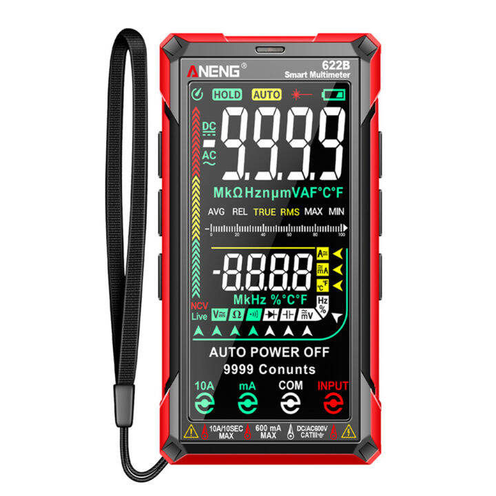 Digital Multimeter Auto Range AC/DC Voltage Tester 9999 Counts Voltage ...