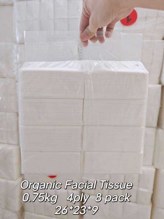 (480 Sheets X 8 Packs) 2023 Organic Facial Tissue Paper Towel 4 Ply ...
