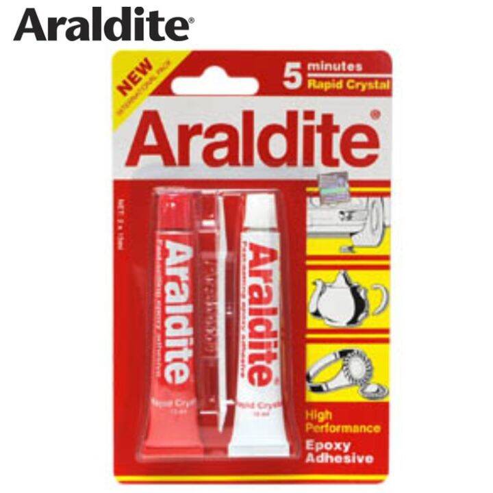 ARALDITE RAPID CRYSTAL 5 MINUTES HIGH PERFORMANCE EPOXY ADHESIVE GLUE ...