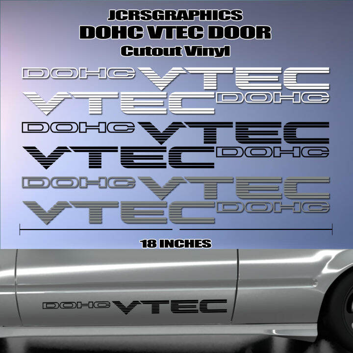 DOHC VTEC CUTOUT STICKER - CAR HONDA BUMPER WINDSHIELD DOOR HOOD TRUNK ...