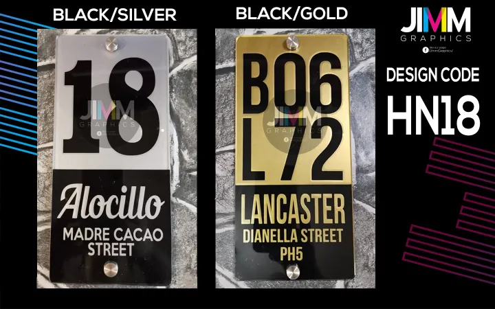 ADRESS HOUSE NUMBER SIGNAGE / ACRYLIC/ DESIGN CODE : HN18 | Lazada PH