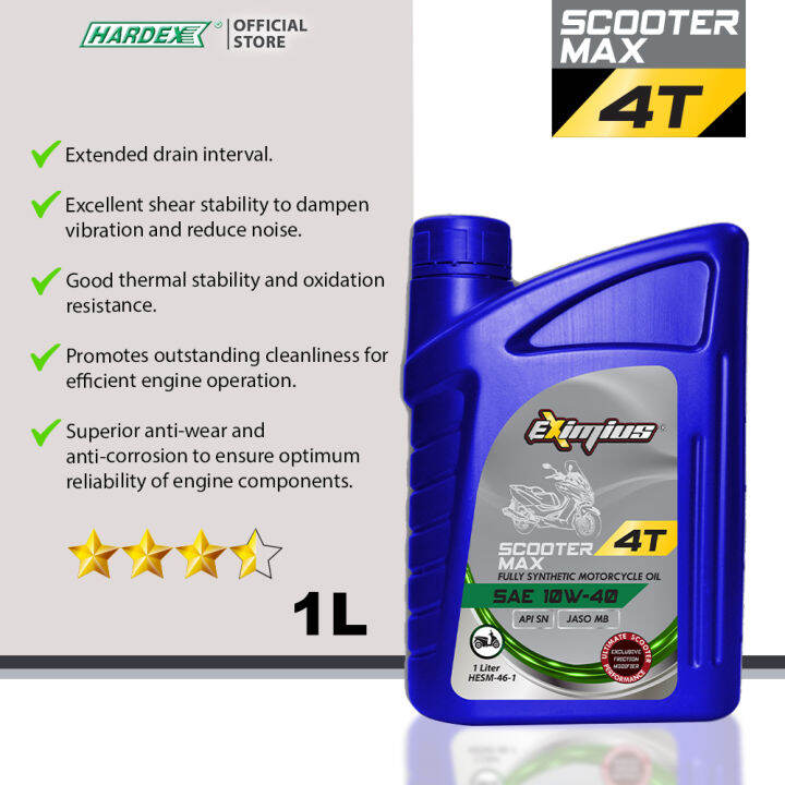 HARDEX Eximius Scooter Max 4T 10W-40 Fully Synthetic Motorcycle Oil (1L ...