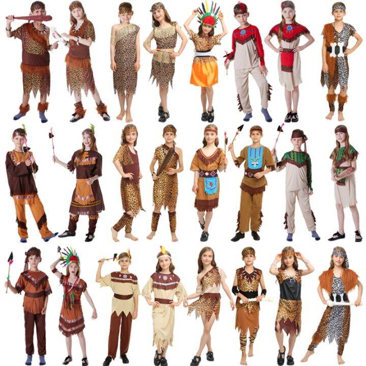 Children's savage costumes African indigenous primitive clothes dance ...