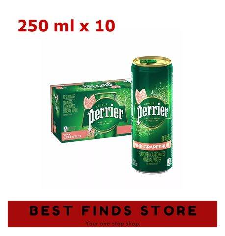Perrier Pink Grapefruit Flavored Carbonated Mineral Sparkling Water 250ml - Set of 10 | Lazada PH