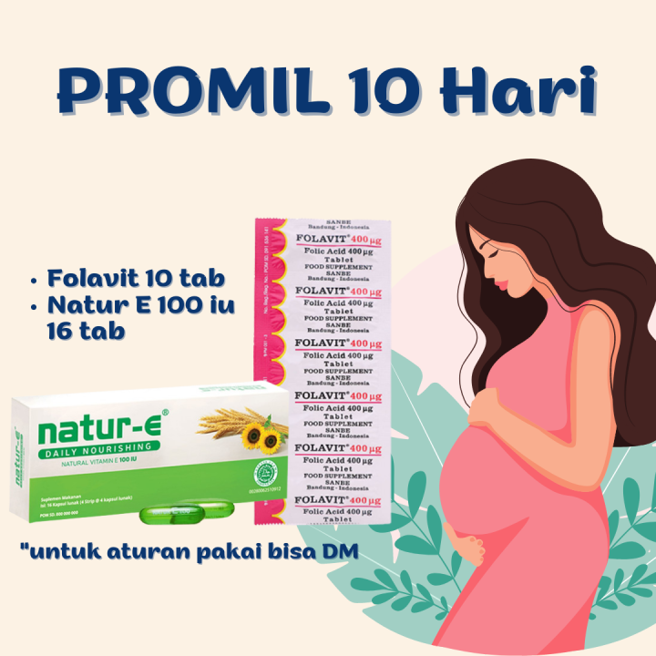 Promil 10 Hari Folavit & Vitamin E - Natur E 16 kapsul lunak | Lazada ...