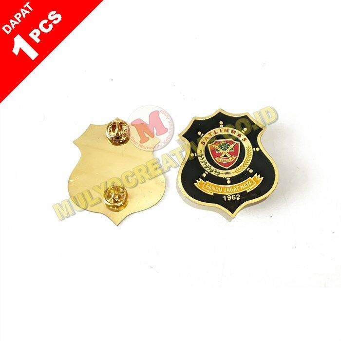 Pin Satlinmas Lencana Logo Linmas Model Perisai Pin Linmas Perisai ...