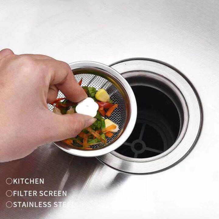 【CC】☄☇☬ Kitchen Sink Filter Rustproof High-density Strainer Steel Mesh ...