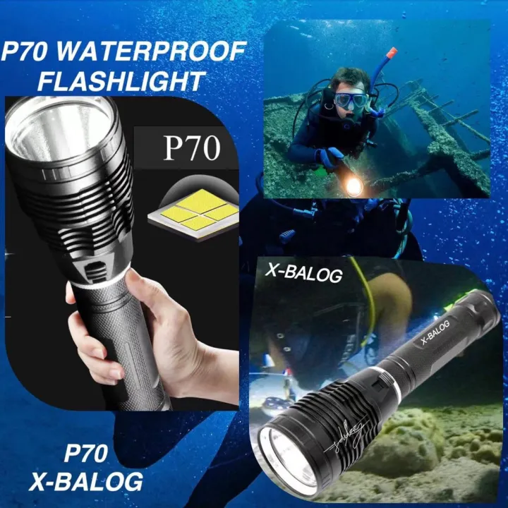 LED X- BALOG Waterproof Rechargeable Flashlight Underwater Torch Lamp ...